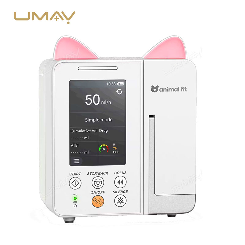 Infusion Pump with Cute Ear and Dual Control Methods for Animal Clinics